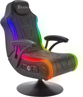 X Rocker Monsoon RGB 4.1 Stereo Audio Gaming Stuhl mit lebendiger LED-Beleuchtung, Universal, schwarzes Carbon RGB, 5142701