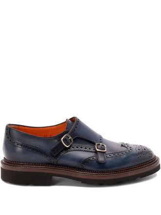 Santoni chaussures Kalamabuck à boucles - Bleu