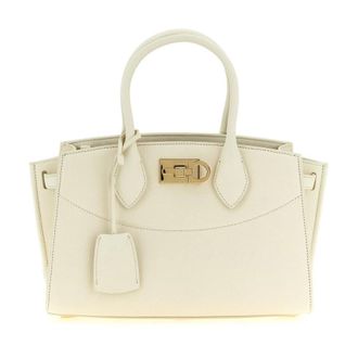 Ferragamo Gancini Lock Henkeltasche - - Bags - Damen - Wei&szlig; - ONE SIZE