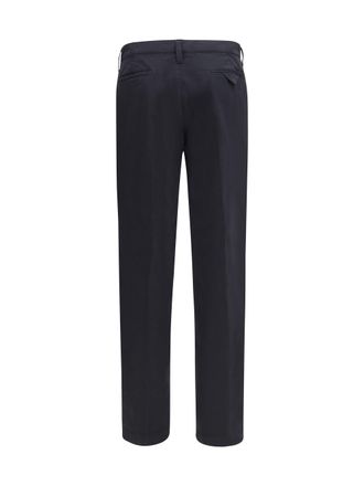 Prada Garment-Dyed Cotton Trousers - Blue