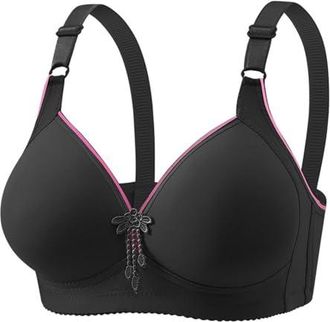 Generic Sous-v&ecirc;tement pour femme grande taille, confortable, avec couverture compl&egrave;te, pour le quotidien, respirant, sans armature, avec maintien et, Noir, 3X