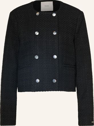 Calvin Klein Kastenjacke Aus Boucl&eacute; schwarz