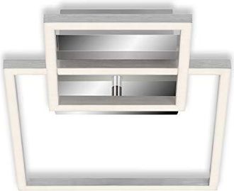 Briloner Briloner Leuchten - Deckenleuchte, Deckenlampe dimmbar, inkl. Memoryfunktion, 1 LED-Modul drehbar, 19,6 Watt, 1.500 Lumen, 3.000 Kelvin, Chrom-Alu, 35