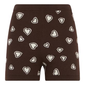 Moschino Shorts mit Herzmuster - - Shorts - Damen - Braun - S
