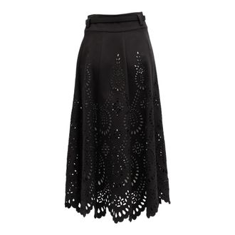 Valentino Garavani Floraler Midirock mit Cut-Outs - - Skirts - Damen - Schwarzk - XS