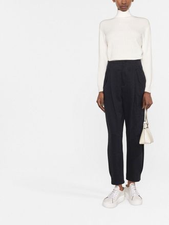 Brunello Cucinelli Ribbed Cashmere Roll-Neck Sweater - Cream