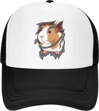 Generic Casquette personnalis&eacute;e Punk Unisexe avec Un Adorable Cochon dInde Casquette Trucker pour Adulte de Baseball Ajustable Femmes et Hommes Style Hip hop 