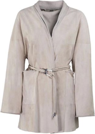 Moorer Femme, Vestes, Beige, Taille: 38 FR Lucinda-Urk Cardigan