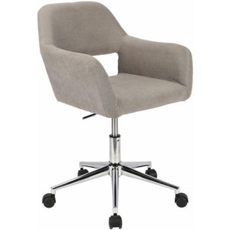 SVITA Jill Drehstuhl h&ouml;henverstellbar mit Armlehnen und Rollen Stoff-Bezug Grau - Svita