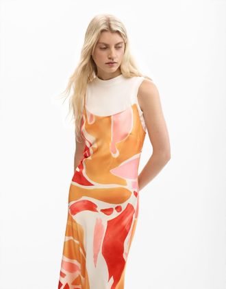 Desigual Robe 2-en-1 &agrave; bretelles - Orange
