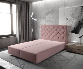 DELIFE Boxspringgestell Dream-Great 140x200 cm Mikrofaser Rosé, Bettgestelle