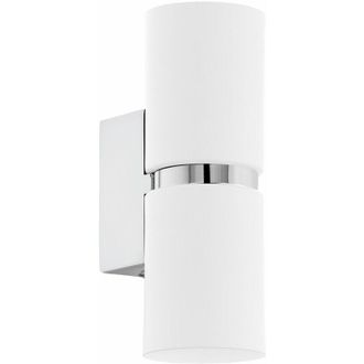 Licht-Erlebnisse Wandlampe GU10 Wei&szlig; Chrom Metall Modern Wandleuchte Up Down