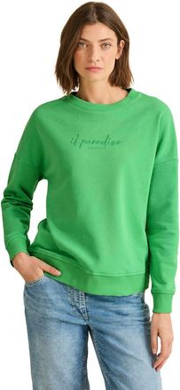 Cecil Damen B303216 Sweatshirt mit Stickerei, iced neon Green, XL