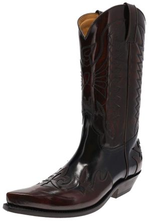 FB Fashion Boots Unisex Cowboy Stiefel Carlos Burdeos Negro Westernstiefel Lederstiefel Rot Schwarz 43 EU
