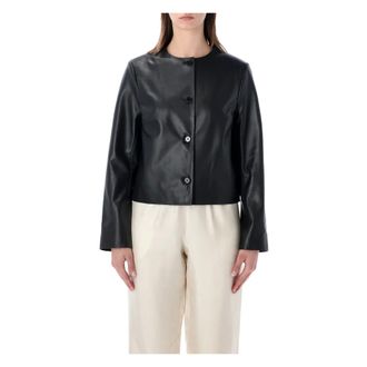 Loulou Studio Femme, Vestes, Noir, Taille: 36 FR Veste Courte en Cuir Raho