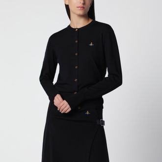 Vivienne Westwood Schwarze Strickjacke mit Orb-Logo