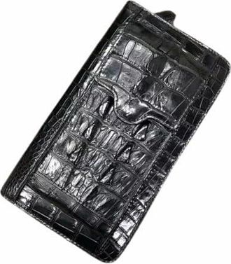 Generic Sac cabas pour femme, pochette zipp&eacute;e marron pour t&eacute;l&eacute;phone homme en cuir v&eacute;ritable de crocodile, pochette &agrave; dragonne, porte-cartes homme en cuir dall