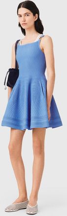Maje Robe Courte En Maille - Bleu - Maje