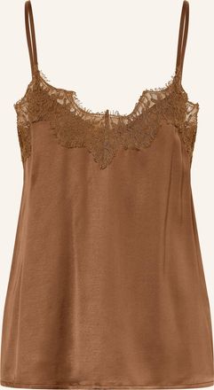 Rich & Royal Satintop Mit Spitze braun