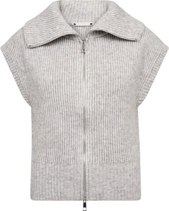 Co'Couture Femme, Vestes, Gris, Taille: 36 FR Rowcc Zip Knit Vest