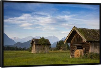 artboxONE Poster mit schwarzem Rahmen 75x50 cm Natur Murnauer Moos - Bild Bayern Bayern Berge