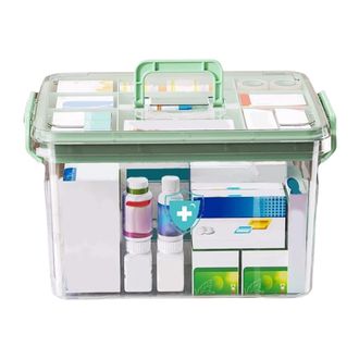 Generic Medizin-Aufbewahrung für Zuhause - Organizer für Medizin mit zwei Fächern, Aufbewahrungsbehälter mit großer Kapazität | Pillenhalter, vielseitig einse