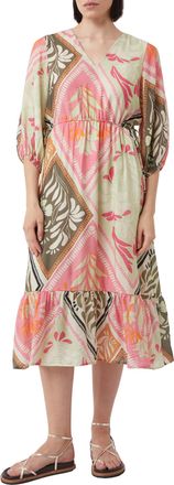 Comma Fließendes Kleid aus Viskosemix mit Unterkleid rosa 36