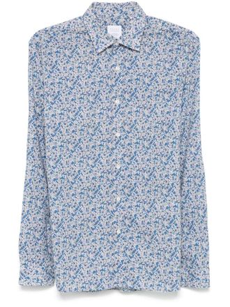 Xacus Hemd mit Blumen-Print - Blau