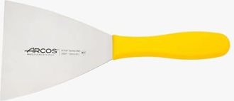 Arcos K&uuml;chenspatel - Edelstahlklinge NITRUM 125x120 mm - Langlebig und Pr&auml;zise - Gelber Polypropylen-Griff - Serie 2900