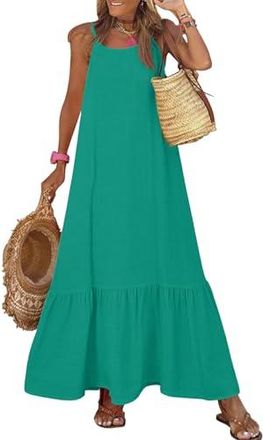 Generic Robe Femme Longue Robes Longues Femmes &Eacute;t&eacute; Chic Et Elegant pour Plage De Ete Fluide Dos Nu Style D&eacute;contract&eacute; L