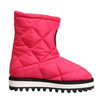 Dolce & Gabbana Rosa & Wei&szlig;e Gepolsterte Mid-Calf Stiefel - - Shoes - Damen - Rosa - 36 EU
