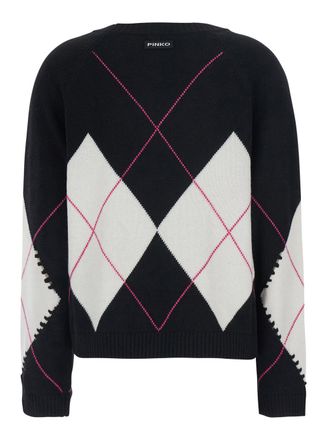 Pinko Womens Wool-Cashmere Sweater Berna Black Jumpers