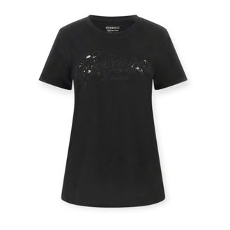 Guess Femme, Tops, Noir, Taille: 40 FR T-shirt en coton