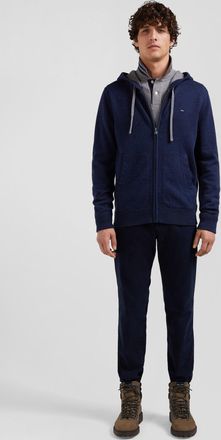 Eden Park Sweatshirt Zipp&eacute; En Maille Laine Et Coton Bleu Marine Coupe Regular