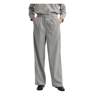 Bugatti Pantalon large &agrave; rayures - Femme - Pantalons - Gris - Taille: 40 FR