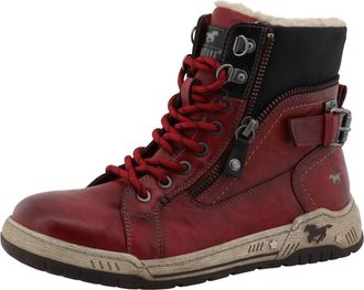 Mustang Jeans Damen Stiefelette sportlicher Outdoorschuh 15M0092001, Größe:40 EU, Farbe:Rot