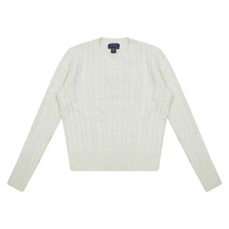 Polo Ralph Lauren Homme, Pulls, Blanc, Taille: XL Cable Cn-Sweater-Pullover