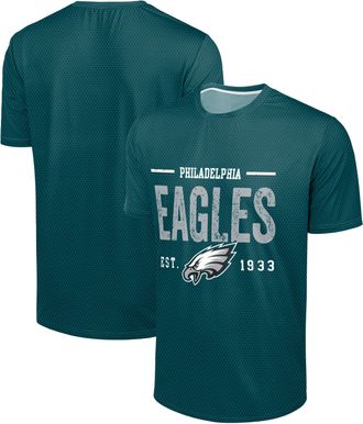Foco NFL Herren-T-Shirt, offizielles Lizenzprodukt, Fu&szlig;ball-Team-Logo, Wordmark, Distressed Performance, Team-Farbe, Rundhalsausschnitt, Philadelphia Eagle
