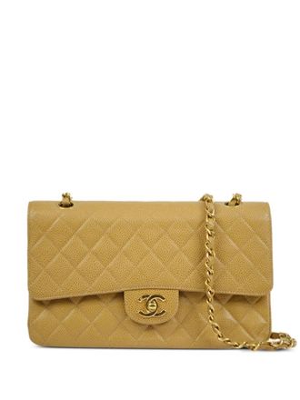 Chanel sac porté épaule Double Flap médium (2002) - Tons neutres