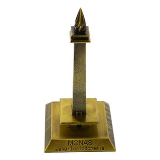DOITOOL Indonesischer Turm Metallmodell Handgefertigte Architekturdeko Skulptur Schreibtisch Ornament für Wohnraum Büro Souvenir Geschenk