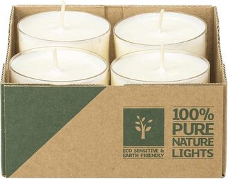 Edzard 8 Stück Maxi Teelichter, weiß, Rapswachs, transparente Kunststoffhülle, Brenndauer ca. 10h