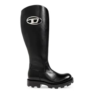 Diesel Femme, Chaussures, Noir, Taille: 39 EU Bottes hautes en cuir D-Hammer
