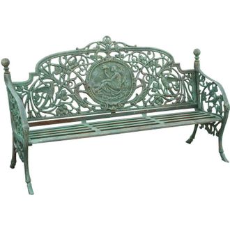 Biscottini International Biscottini - Banc de jardin en fonte 184x110x70 cm Canap&eacute; dext&eacute;rieur Banc &eacute;l&eacute;gant Liberty avec accoudoirs Chaise 3 places Banc en fer