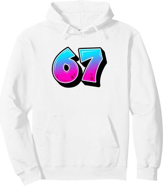 BDAZ 67 Meme Graffiti Blau Rosa Pullover Hoodie