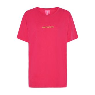 One Teaspoon Rosa Oversized Tee mit Rundhalsausschnitt - - Tops - Damen - Rosa - 2XS