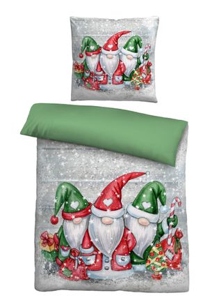 Biberna Feinbiber Bettw&auml;sche 0346608 WICHTEL 1x 155x200 cm + 1x 80x80 cm, sturmgrau