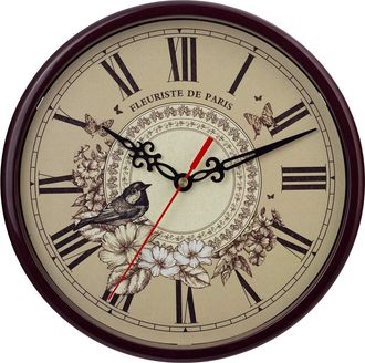 SELVA Quarzwanduhr Nostalgie, lautlos, mit Motivzifferblatt, Gehäusedurchmesser 24 cm, braun