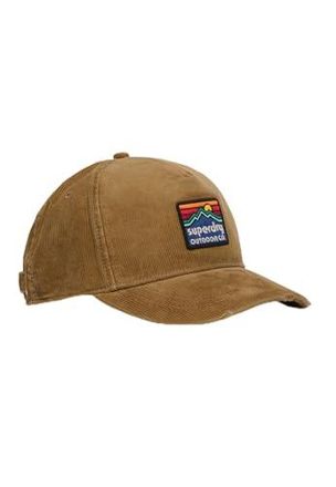 Superdry Casquette de camionneur pour femme en velours c&ocirc;tel&eacute; avec graphique d&eacute;lav&eacute; rouge marron Taille 1