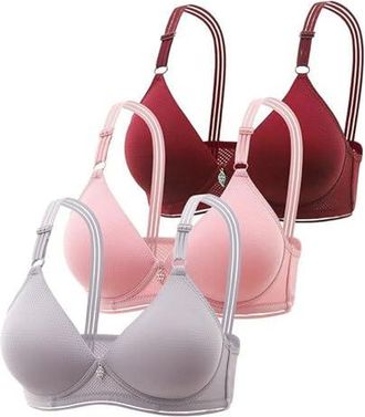 Generic Lot Soutien Gorge sans Armature Ultimate Run Bra Soutien Gorge Sexy sans Fil pour Femmes sous V&ecirc;tements Couleur Unie R&eacute;glables Respirants avec Armatur