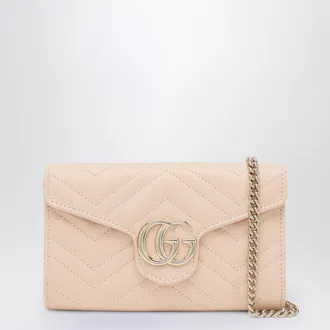 Gucci Rosa GG Marmont Geldb&ouml;rse mit Kette